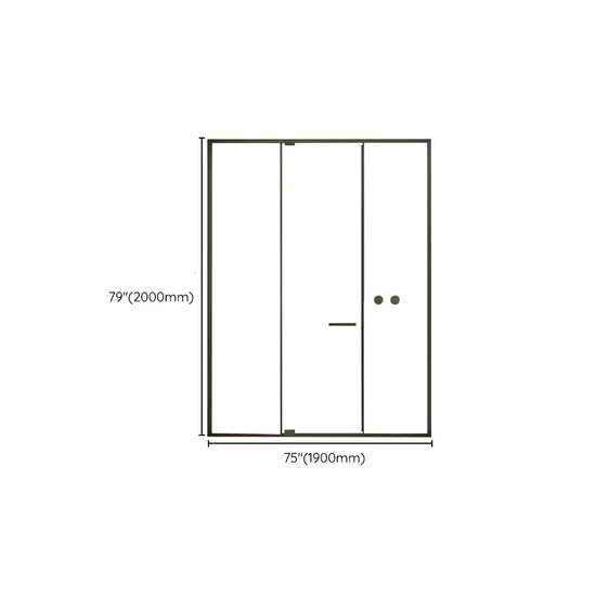 Full Narrow Frame Pivot Shower Door Tempered Glass Shower Door - Clearhalo