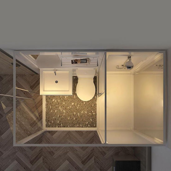 Contemporary Rectangle Shower Stall Clear Framed Shower Stall with ...