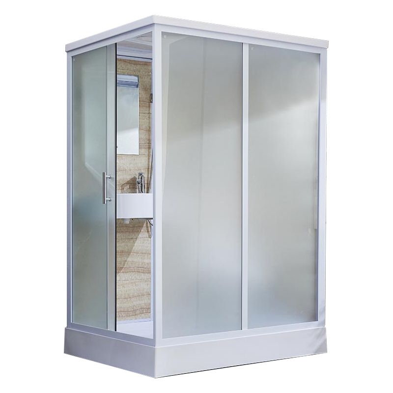 Contemporary Rectangle Shower Stall Clear Framed Shower Stall with ...