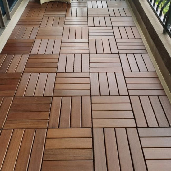 Outdoor Patio Flooring Tiles Interlocking Wooden Decking Tiles - Clearhalo