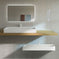 Contemporary Bathroom Sink Man Made Rock Rectangular Vessel Sink with ...