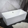 Freestanding Soaking Bathtub Antique Finish Rectangular Modern Tub ...
