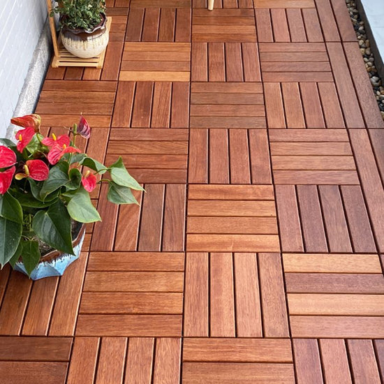 Tradition Teak Floor Tile Water Resistant Click Lock Wooden Floor for ...