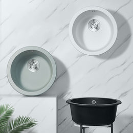 Single Bowl Kitchen Sink Modern Style Round Shape Kitchen Sink with ...