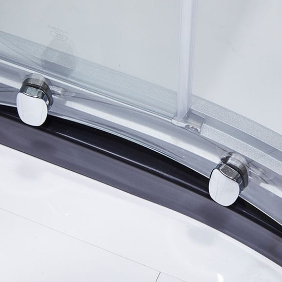 Corner Round Shower Kit Tempered Glass Double Sliding Shower Kit ...