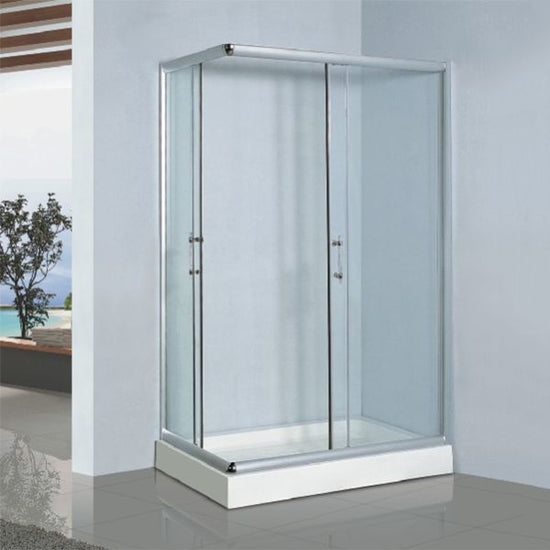 Rectangular Shower Kit Semi Frameless Tempered Glass Shower Enclosure ...