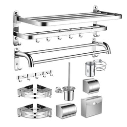 Modern Stainless Steel Bathroom Set Paper Holder Bath Shelf Bathroom ...