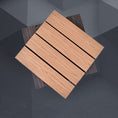 Contemporary Square Wood Tile Wire Brushed Brown Engineered Wood for ...