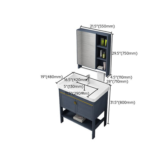 Metal Glam Bathroom Vanity Set Freestanding Single-Sink Bath Vanity ...