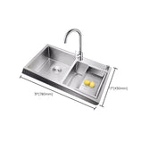 Contemporary Style Kitchen Sink Stainless Steel 2 Holes Drop-In Kitchen ...