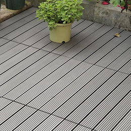 Polypropylene Deck Tile Kit 4-Slat Interlocking Patio Tiles Outdoor ...