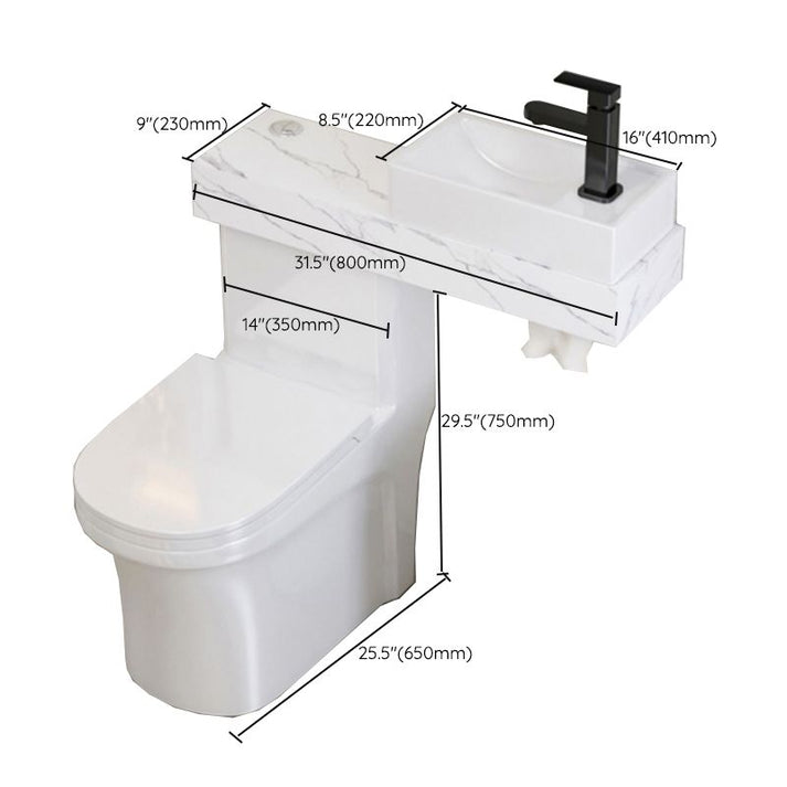 Contemporary Ceramic Flush Toilet White Floor Mounted Urine Toilet with ...