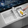 Contemporary Style Kitchen Sink Stainless Steel 2 Holes Kitchen Double ...