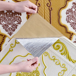 3D Embossed Wall Paneling Glam Style Waterproof Wall Paneling for ...