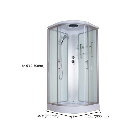 Round Semi-Frameless Shower Stall Corner Tempered Glass Shower Stall ...