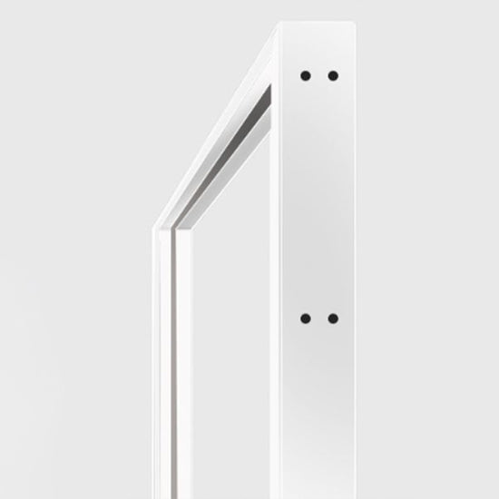 Fixed Shower Screen White Full Frame Tempered Glass Shower Door - Clearhalo