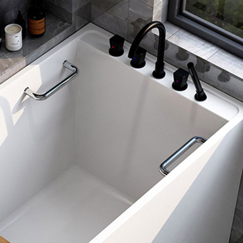 Modern Corner White Acrylic Bathtub Rectangle with Drain Bath Tub ...