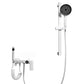 Round Shower Set White Wall Mounted Handshower Lever Handle Shower Hose ...
