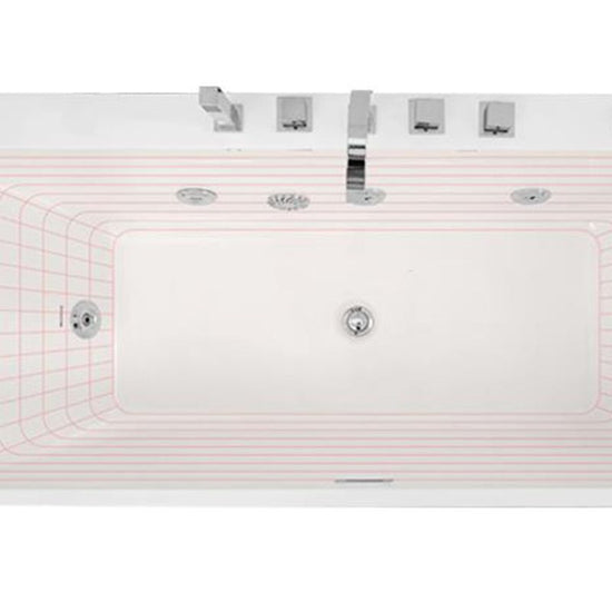 Modern Rectangle Acrylic Embedded Bathtub with Massage Device - Clearhalo