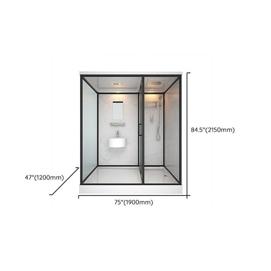 Base Included Framed Shower Stall with White Base and Fixed Panel ...
