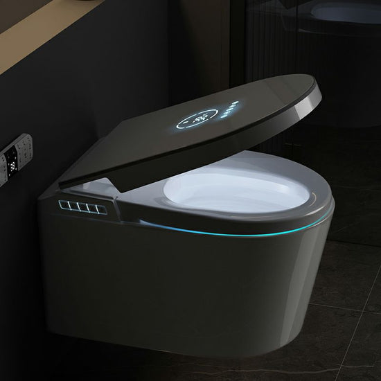 Wall Mounted Contemporary Flush Toilet with Slow Close and Heated Seat ...