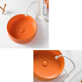 Round White and Orange Trough Bathroom Sink Porcelain Trough Bathroom ...