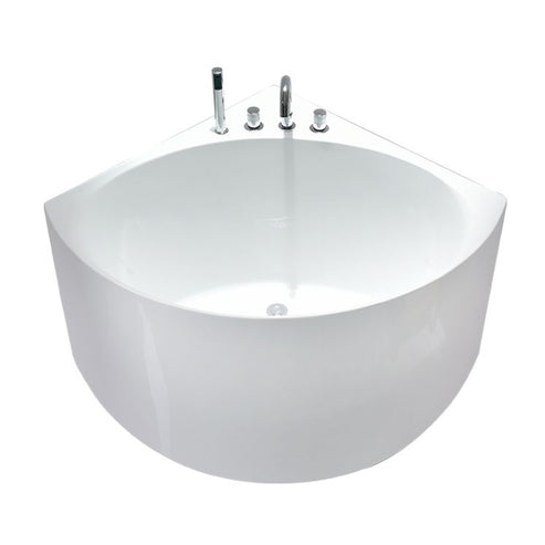 Back to Wall Bathtub Antique Finish Soaking Modern Corner Bath Tub ...
