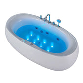 Freestanding Bath Acrylic Soaking White Heater Included Bathtub - Clearhalo
