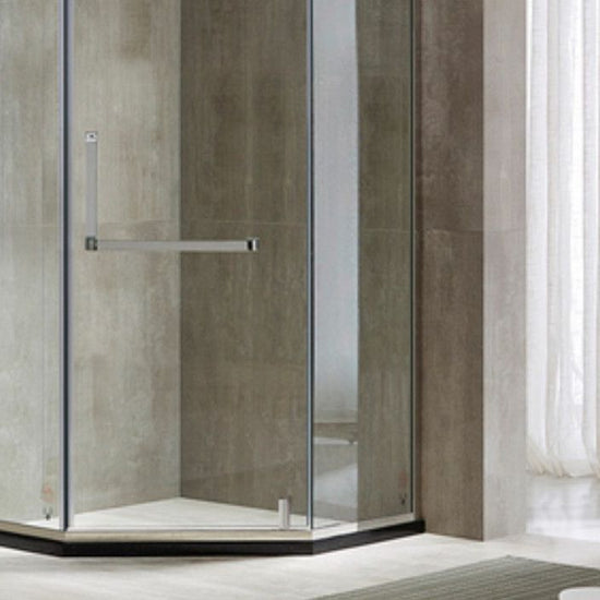 Pivot Stainless Steel Shower Enclosure Neo-Angle Clear Shower Stall ...