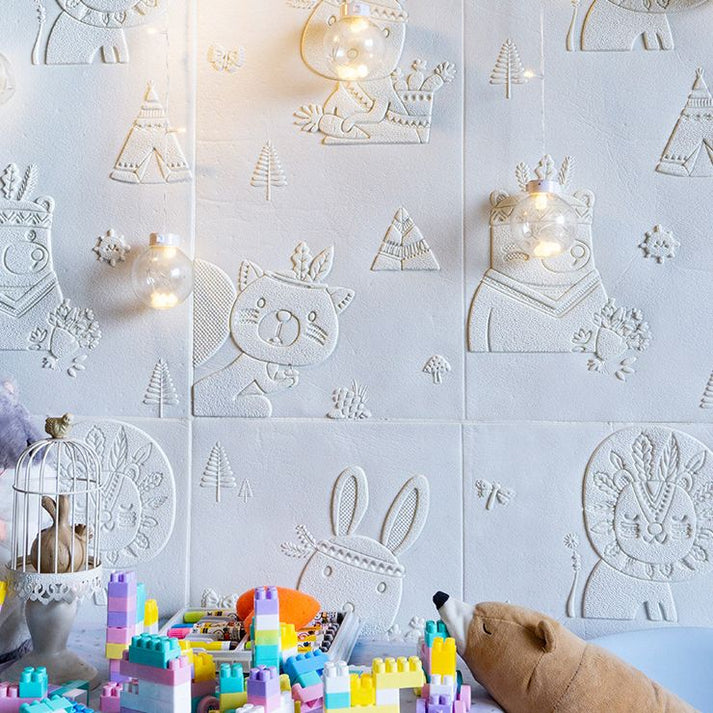Modern Wall Paneling Cartoon 3D Print Peel and Stick Waterproof Wall ...