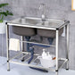 2-Bowl Sink Stainless Steel Kitchen Sink with Drain Assembly and Base ...