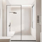 Black Fixed Shower Screen Full Frame Half Partition Bathroom Door ...