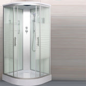 Round Shower Enclosure Double Sliding Door Shower Room with Shower Head ...