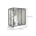 One Piece Tempered Glass Single Sliding Shower Enclosure White Frame ...