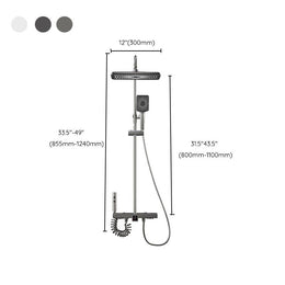 Modern Shower Trim Pure Color Slide Bar Included Shower Combo - Clearhalo