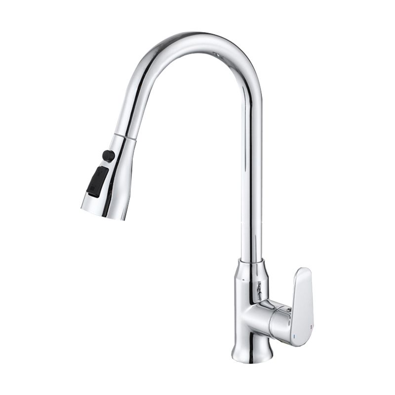 Modern Plain Kitchen Faucet Gooseneck Standard Kitchen Faucets - Clearhalo