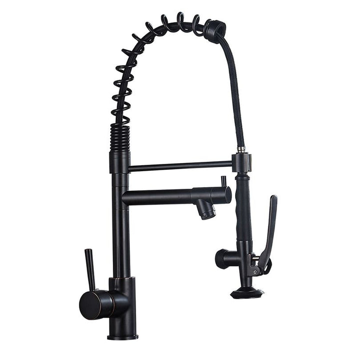 Modern Farmhouse Spring Spout Kitchen Sink Faucet Gooseneck with Pull ...