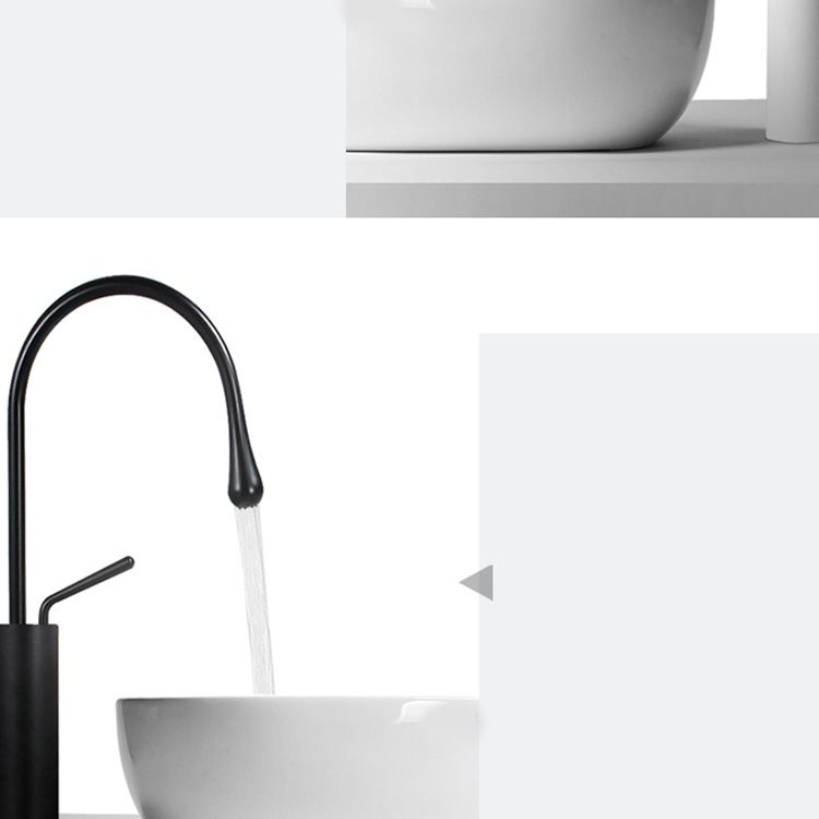 Modern Bathroom Sink Porcelain Round Vessel Lavatory Sink with Pop-Up ...