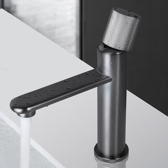 Knob Handle Square Faucet Brass Deck Mounted Bathroom Sink Faucet ...