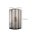 Round Frame Shower Enclosure Double Sliding Tempered Glass Shower Stall ...