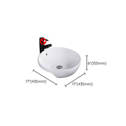 Modern Semi-Recessed Vessel Porcelain with Overflow And Drain Assembly ...