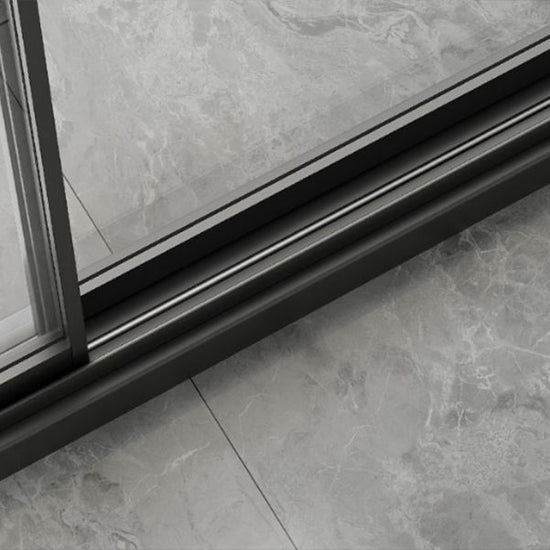 Frame Metal Double Sliding Shower Bath Door 78.7 High Clear Shower Door ...