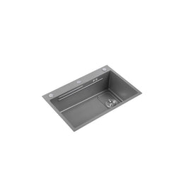 Modern Kitchen Sink Stainless Rectangular Faucet Kitchen Sink - Clearhalo