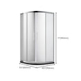 Rounded Shower Enclosure Double Sliding Corner Shower Enclosure - Clearhalo