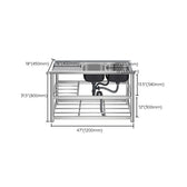 Modern Workstation Ledge Stainless Steel with Accessories and Faucet ...
