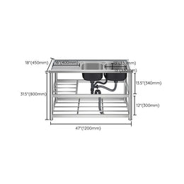 Modern Workstation Ledge Stainless Steel with Accessories and Faucet ...