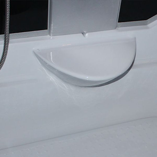 Tempered Glass Shower Stall Corner Shower Stall with Towel Bar - Clearhalo