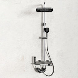 Modern Wall Mounted Shower Combo Slide Bar Included Shower Trim - Clearhalo