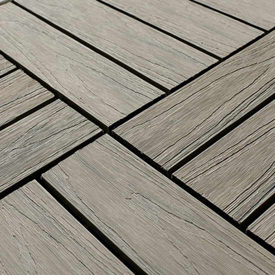 Square Decking Tiles Interlocking Striped Pattern Deck Plank - Clearhalo