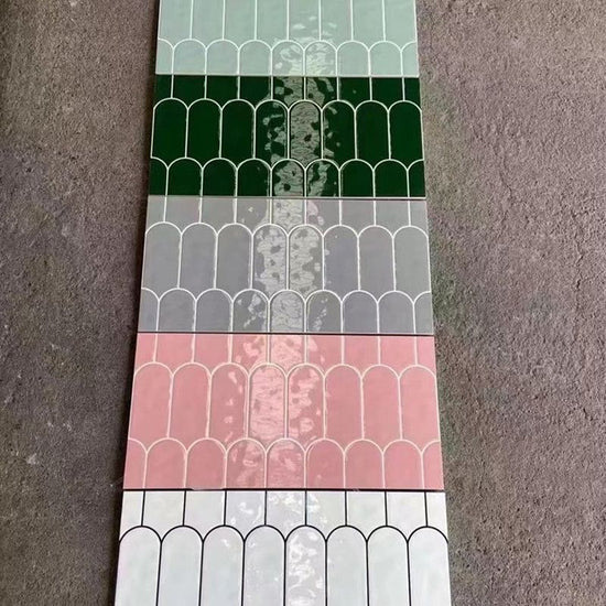 Modern Style Waterproof Wall Tile Geometric Print Straight Edge ...